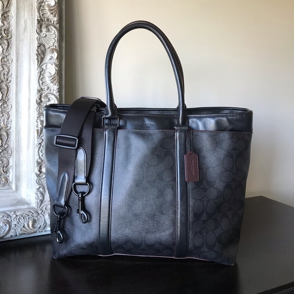 Coach | Bags | Coach Perry Business Tote In Signature Canvas And ...